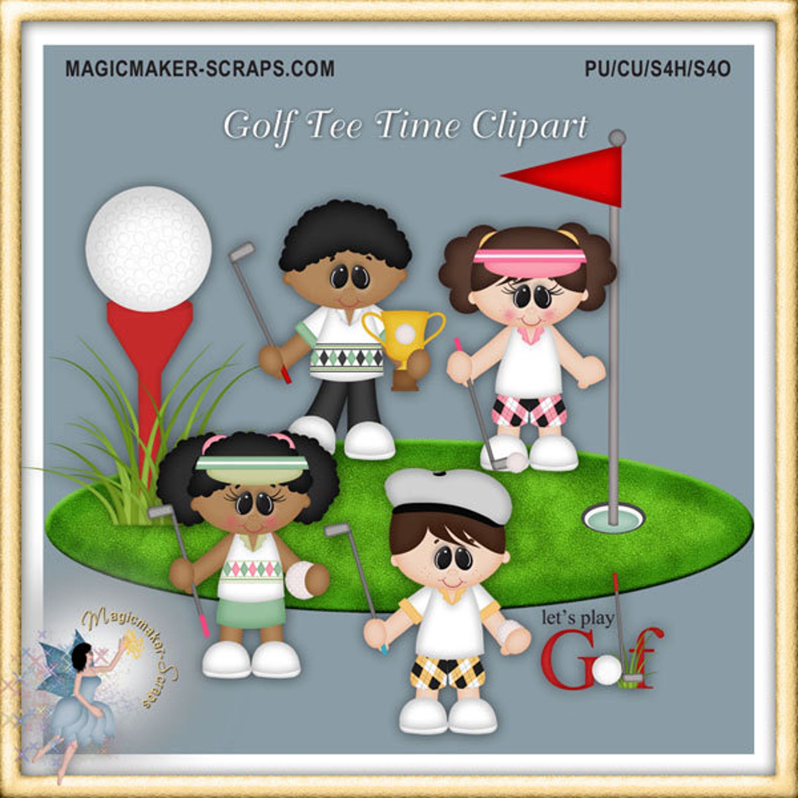 Golf Clipart, Tee Time Sports - Etsy