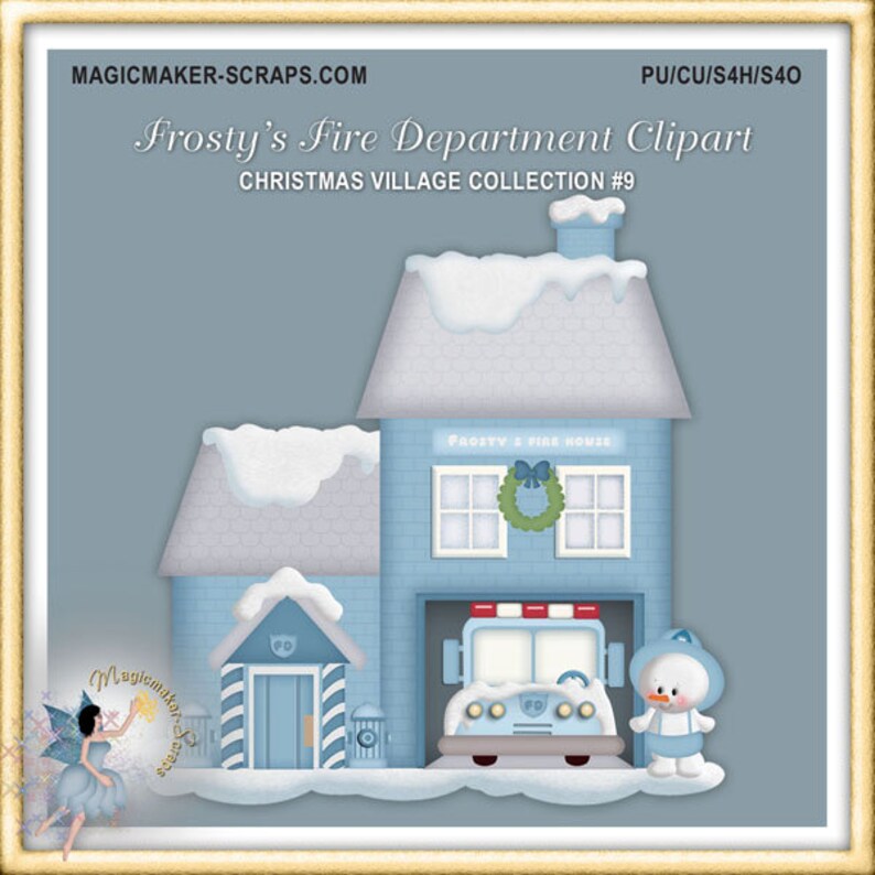 Frosty's Fire Department Clipart, Winter Snowman - Etsy