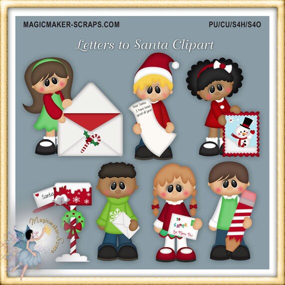 Christmas Clipart Holiday Letters to Santa - Etsy