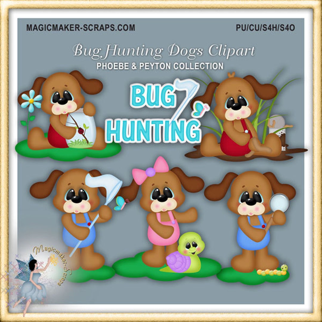 Summer Clipart, Spring, Bug Hunting Dogs 2015 - Etsy