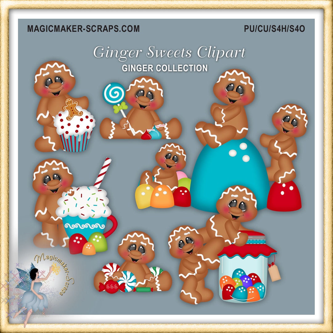 Gingerbread Clipart, Ginger, Holiday Sweets and Candies - Etsy