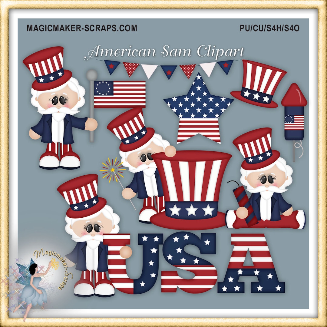 Independence Day Clipart, Patriotic, 4th of July, American Sam - Etsy
