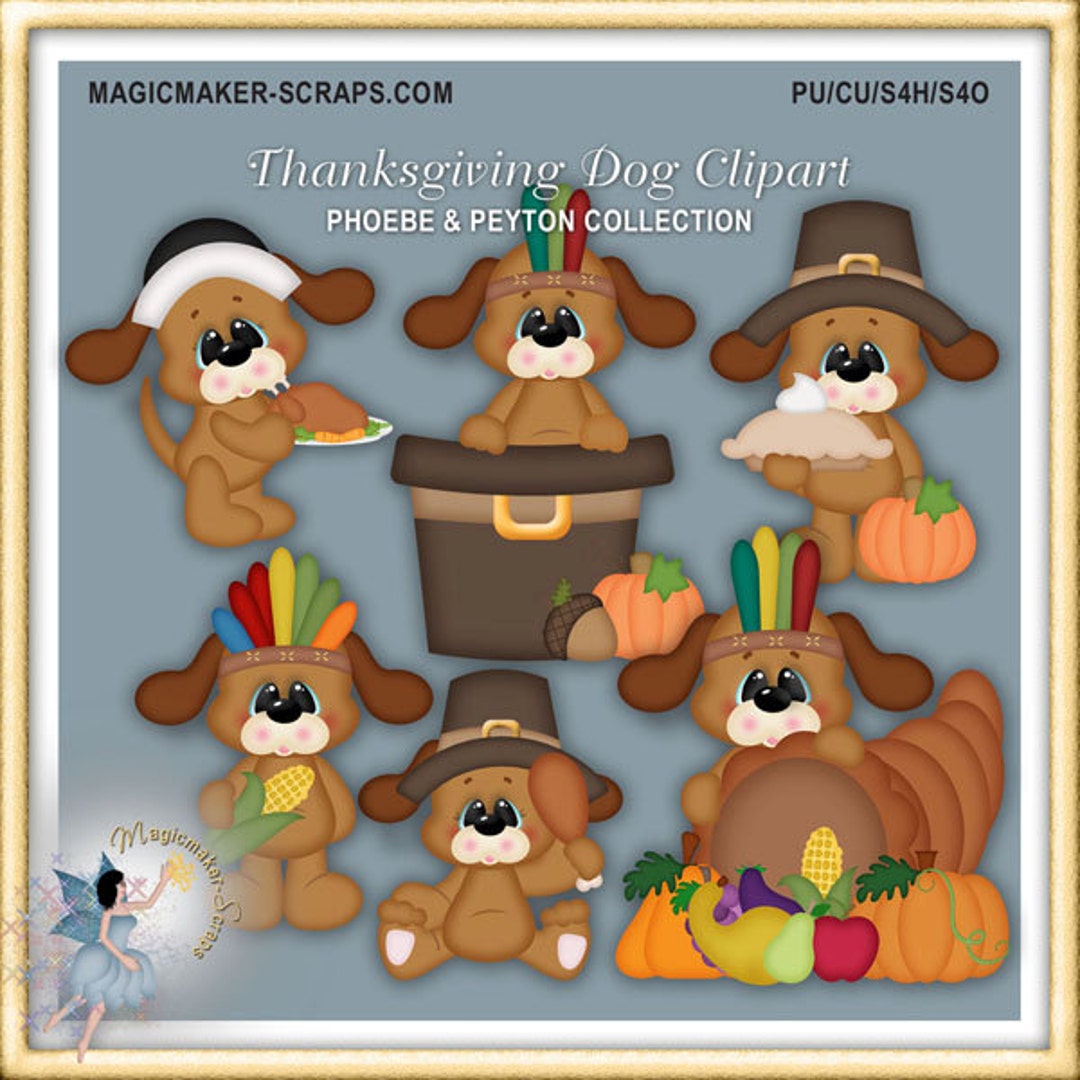 Thanksgiving Dog Clipart - Etsy