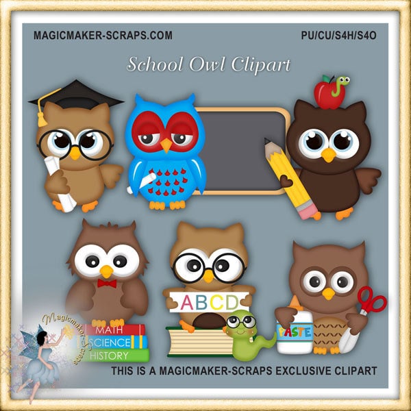Owl Math Clip Art