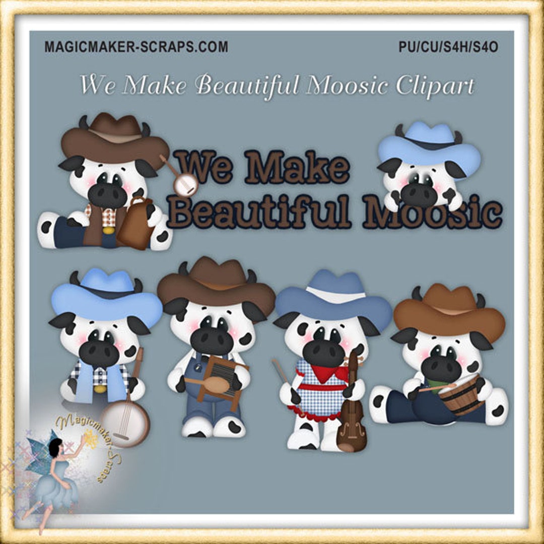 Cowboy Western Music Cow Clipart - Etsy