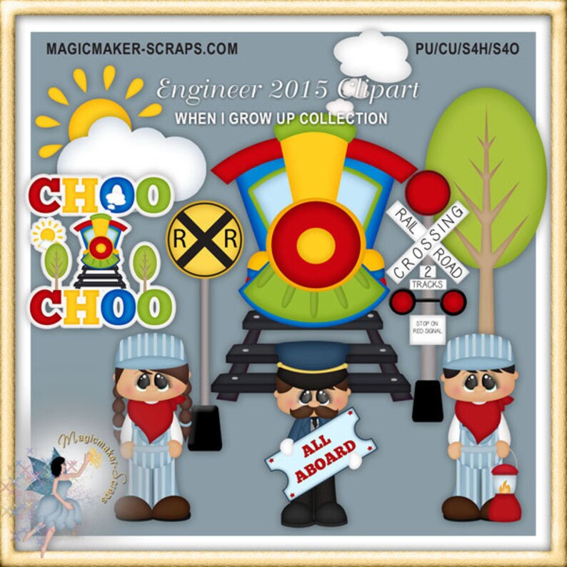 Train Engineer Clipart, When I Grow Up - Etsy
