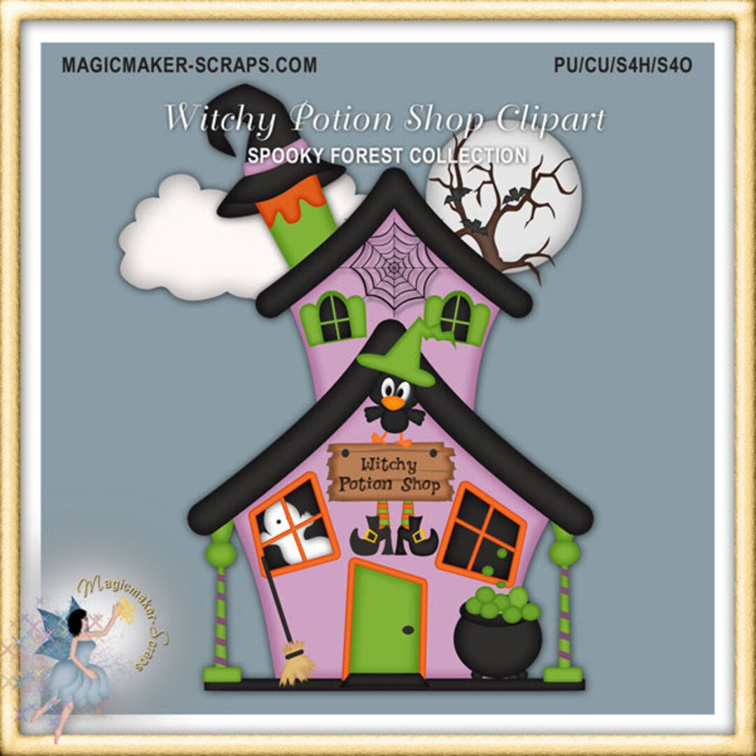 Halloween Clipart, Witchy Potion Shop - Etsy