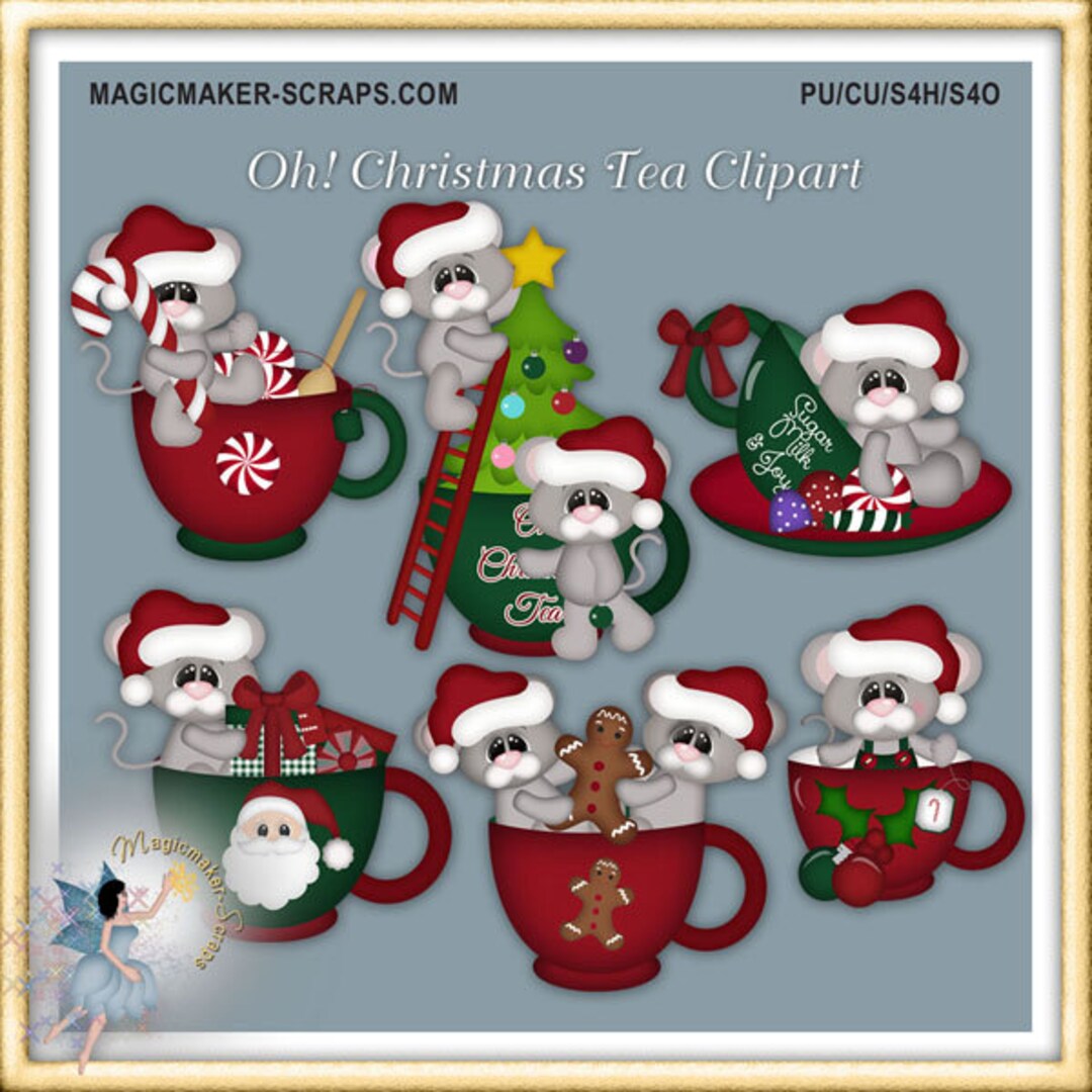 Christmas Tea Mouse Holiday Christmas - Etsy