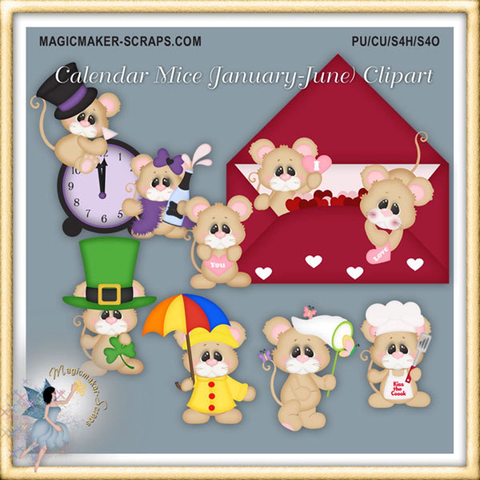 Calendar Mouse Clipart 1 - Etsy