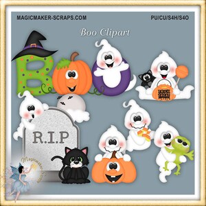 Halloween Ghost Boo Clipart - Etsy