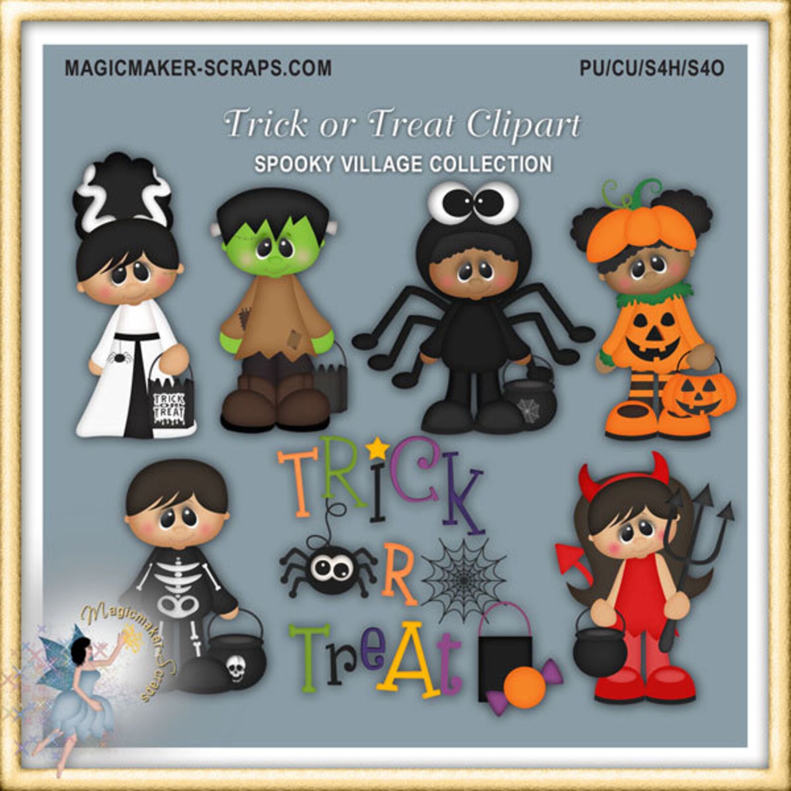 Halloween Clipart, Trick or Treat - Etsy