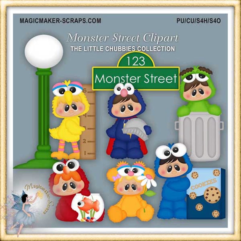Baby Clipart, Birthday, Party, Chubbies, Monster Street - Etsy
