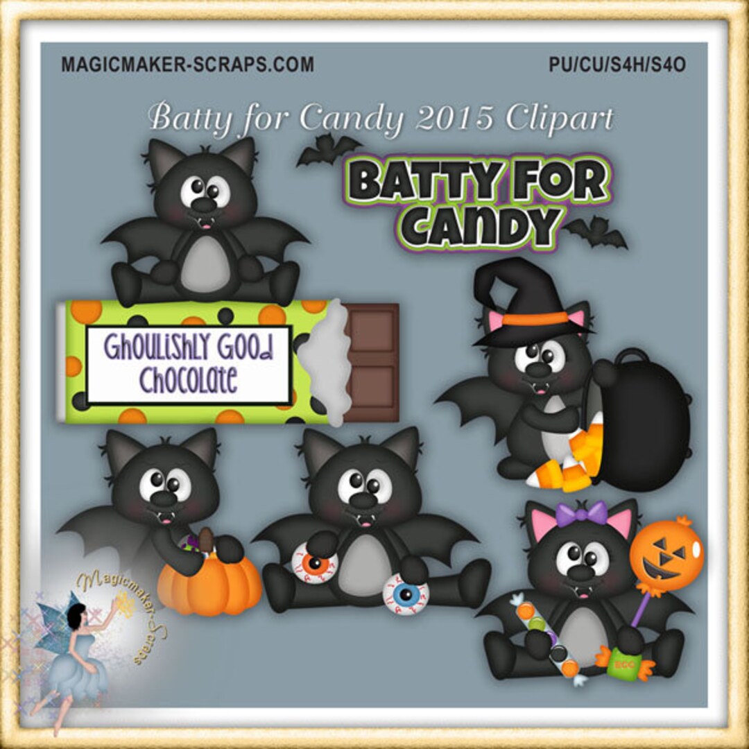 Halloween Clipart, Batty for Candy 2015 - Etsy