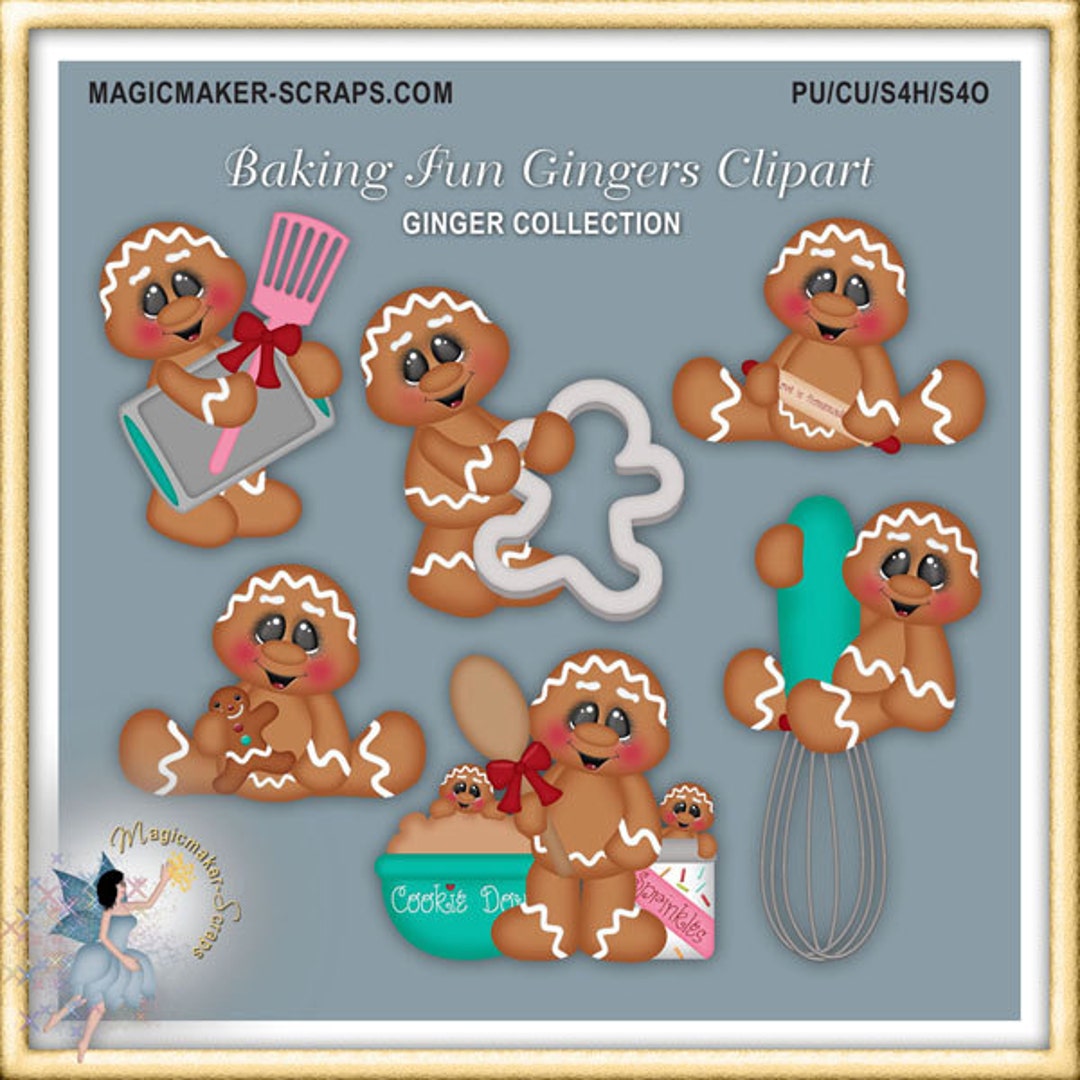 Gingerbread Clipart, Ginger, Baking Fun Clipart - Etsy