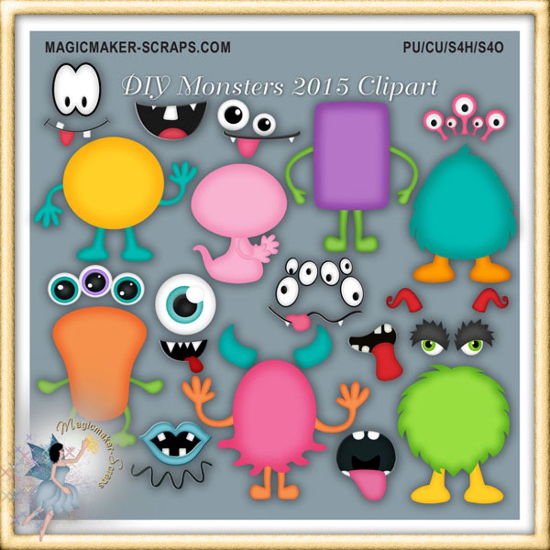 Monsters Clipart, DIY Monsters 2015 - Etsy