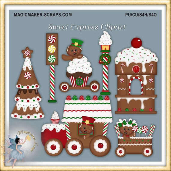 Gingerbread Train Clipart