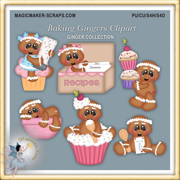Gingerbread Clipart Ginger Baking Gingers - Etsy