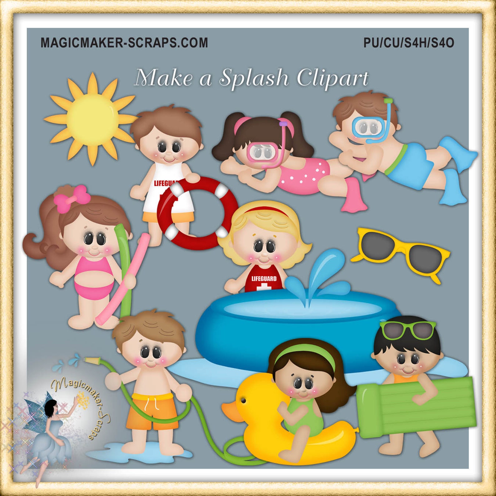 Pool Party Clipart, Swimming, Summer, Make a Splash - Etsy