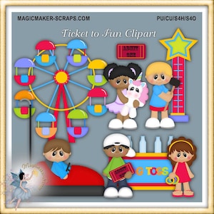 Carnival Clipart Ferris Wheel Ticket to Fun - Etsy