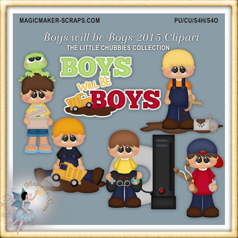 Play Clipart, Chubbies, Boys Will Be Boys 2015 - Etsy