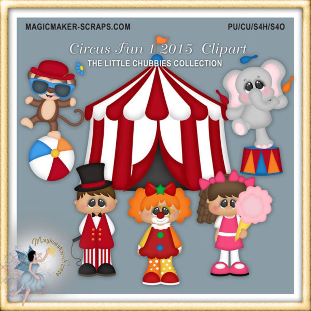 Circus Fun Clipart 1 2015, Chubbies - Etsy