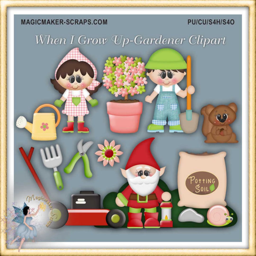 Gardener Clipart, When I Grow Up - Etsy