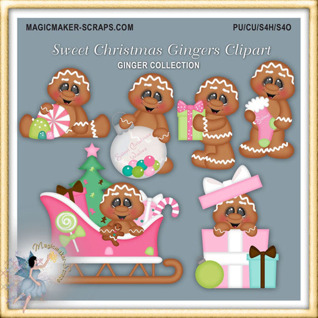 Gingerbread Clipart, Ginger, Sweet Christmas Holiday - Etsy