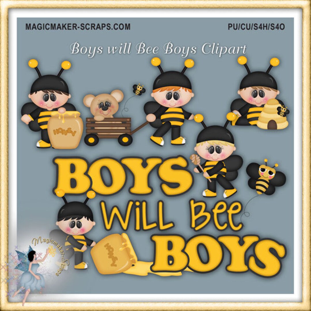 Bee Clipart, Garden, Boys Will Bee Boys - Etsy New Zealand