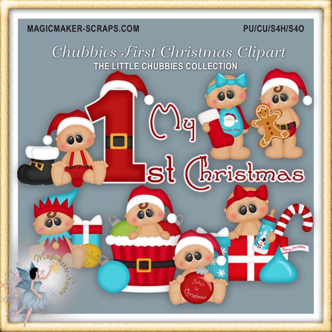 Baby Clipart, Chubbies First Christmas - Etsy