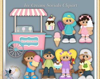 Ice Cream Shop Summer Clipart Here's the Scoop 2015 | Etsy