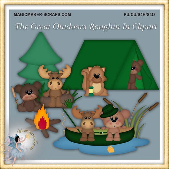 Camping Animals Clipart | Etsy
