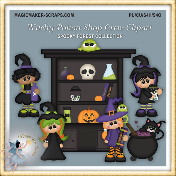 Halloween Clipart Witchy Potion Shop Crew - Etsy