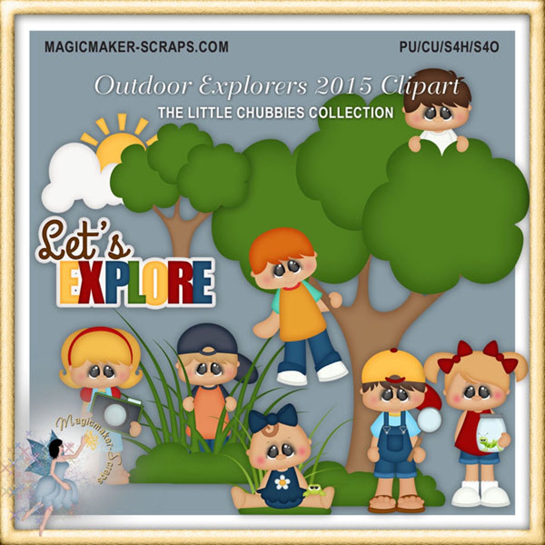 Kids at Play Clipart, Baby, Spring, Summer, Chubbies, Outdoor Explorers ...