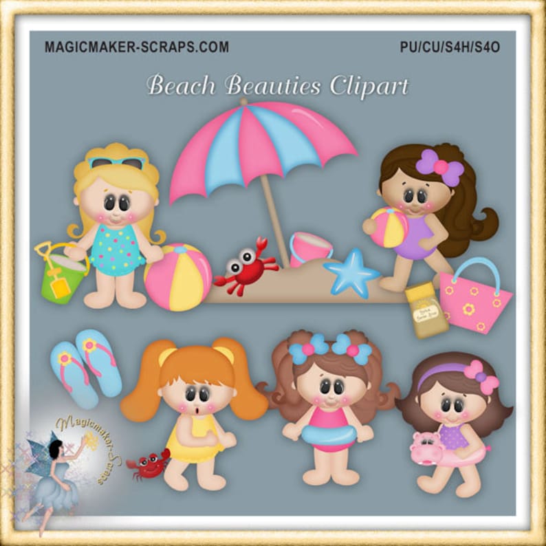 Summer Clipart Beach Beauty - Etsy