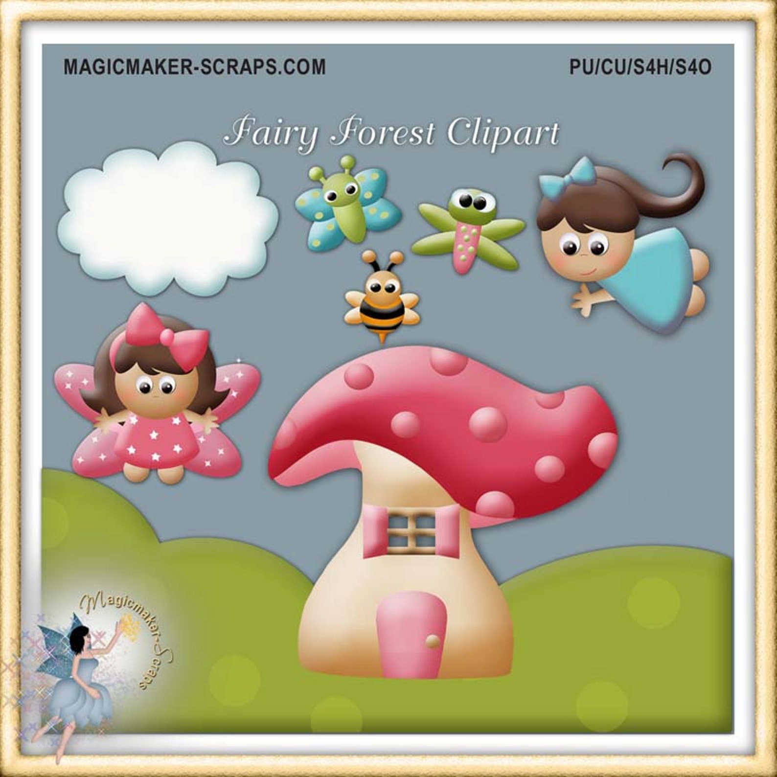 Fairy Forest Clipart, Commercial Use - Etsy