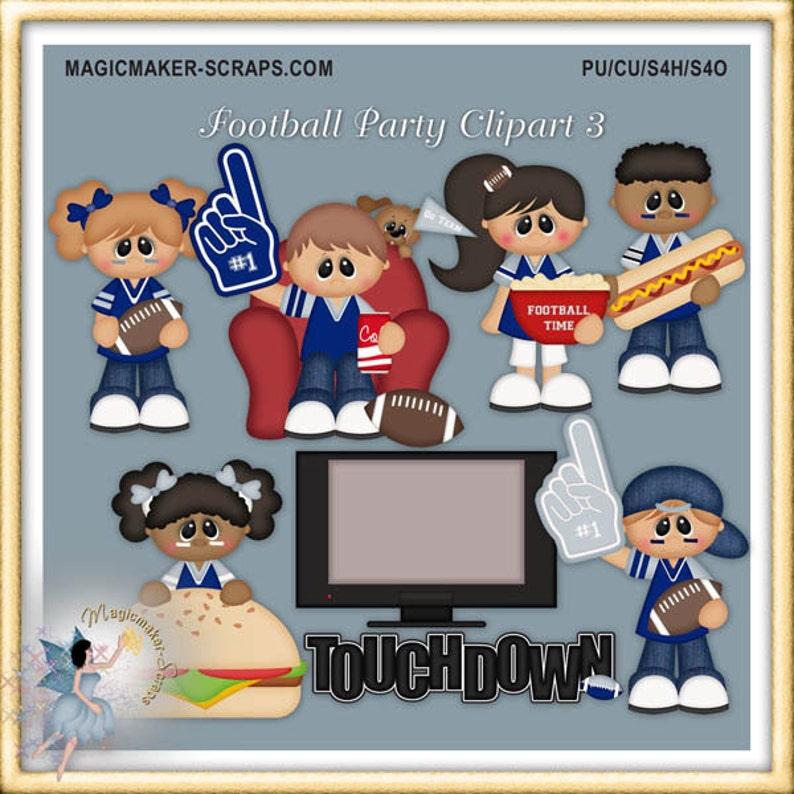 Football Party Clipart 3 - Etsy UK
