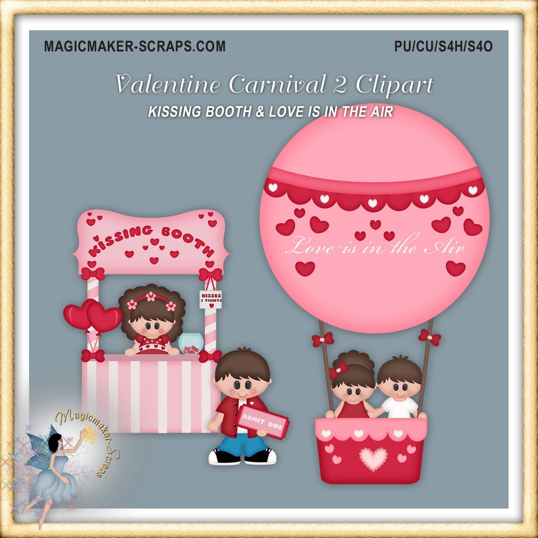 Valentine Carnival Clipart, Hot Air Balloon - Etsy