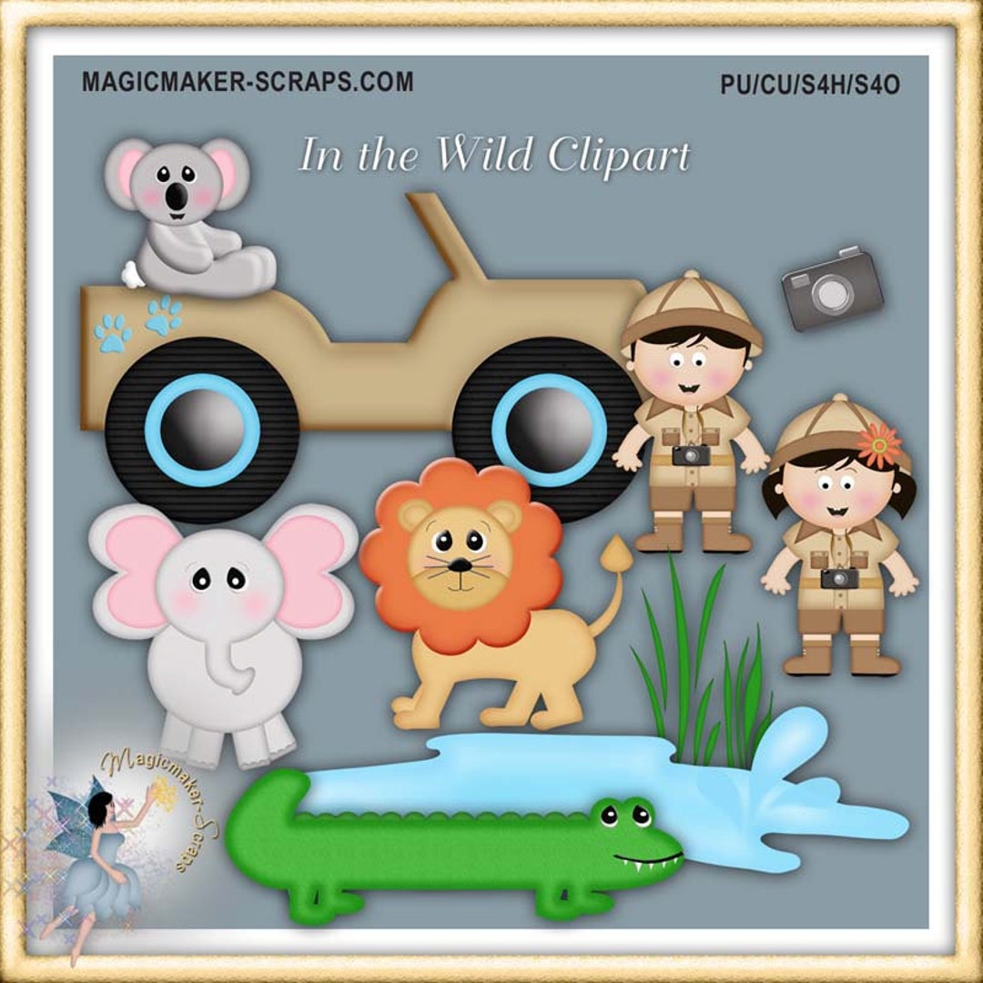 Safari Clipart Animals in the Wild Commercial Use - Etsy