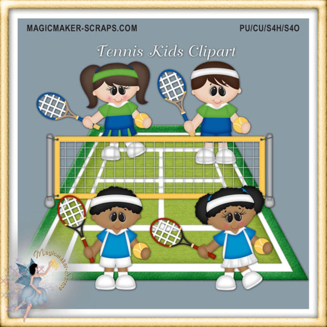 Tennis Kids Sport Clipart - Etsy