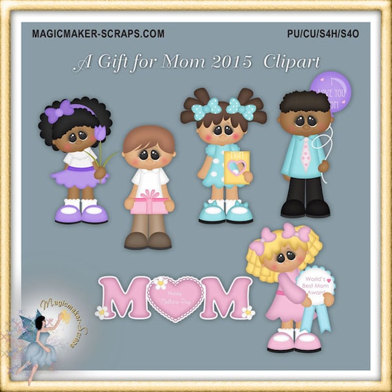 Mother's Day Clipart A Gift for Mom | Etsy