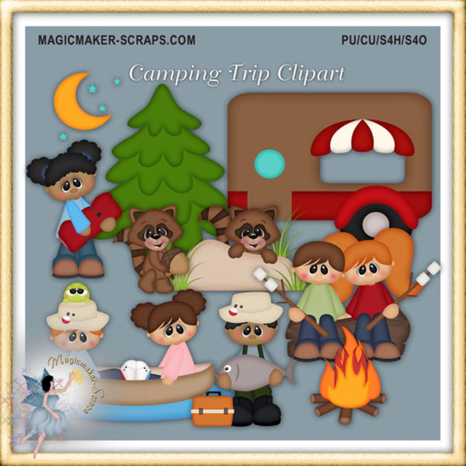 Camping Trip Clipart - Etsy