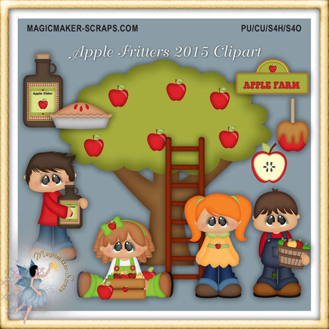 Autumn Harvest Clipart, Apple Fritters 2015 - Etsy