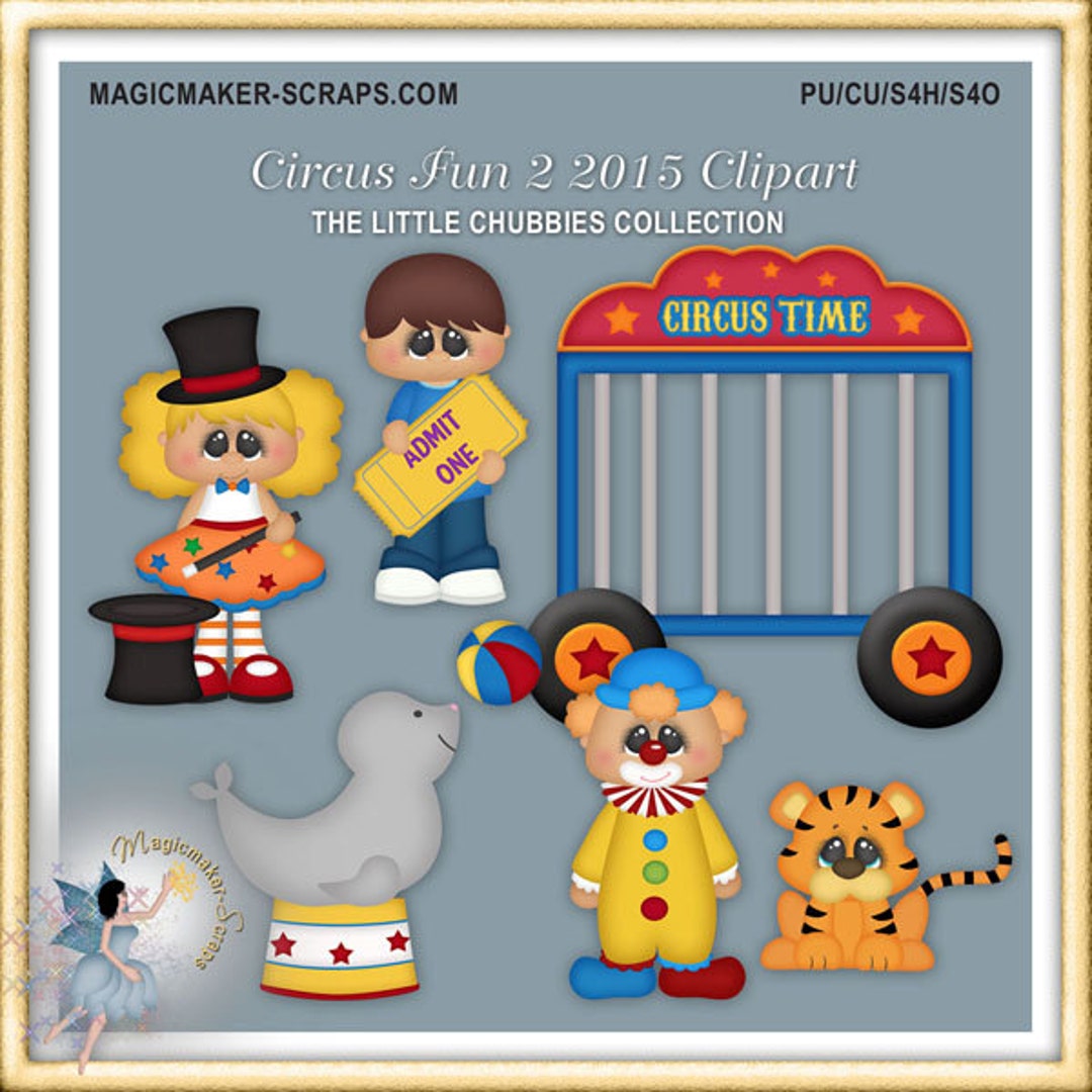 Circus Fun Clipart 2 2015, Chubbies - Etsy