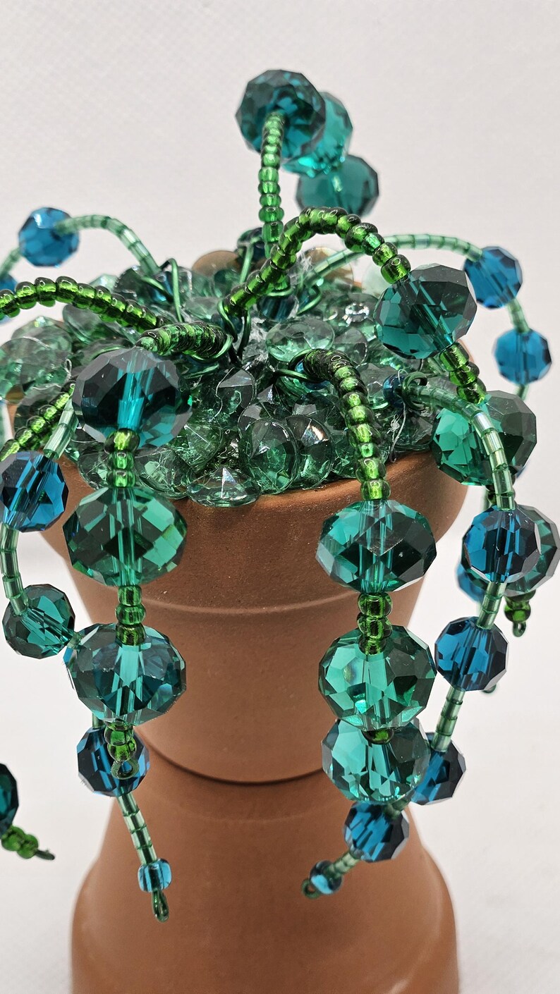 Beaded Plant, Sun Catcher, Handmade Beaded Plant, Boho Decor, Gift for ...