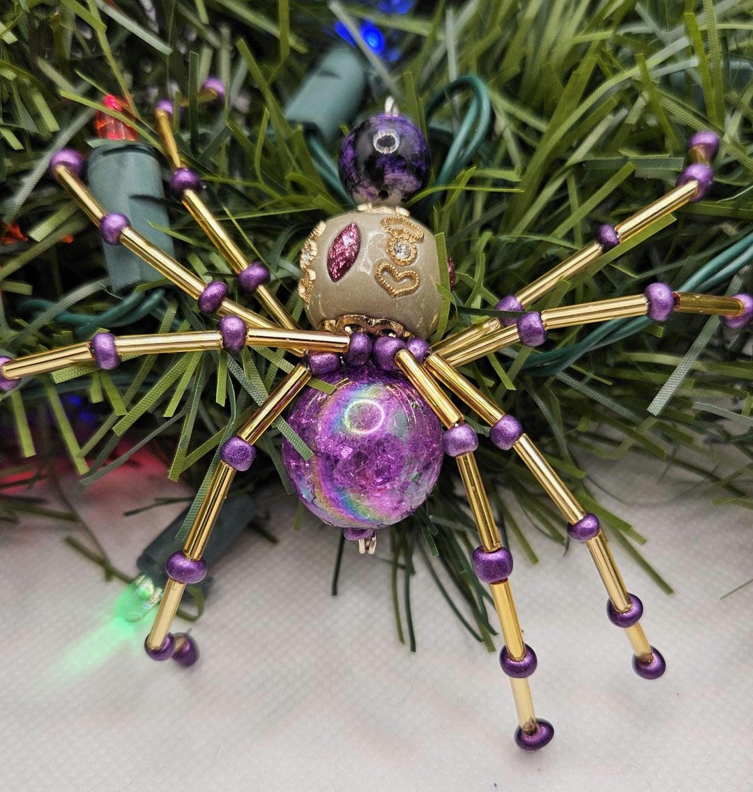 Beaded Spider, Christmas Spider Ornament, Beaded Spider Ornament - Etsy