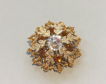 ROUND GEMSTONE BROOCH Multi Color Round Gemstone Brooch | Etsy