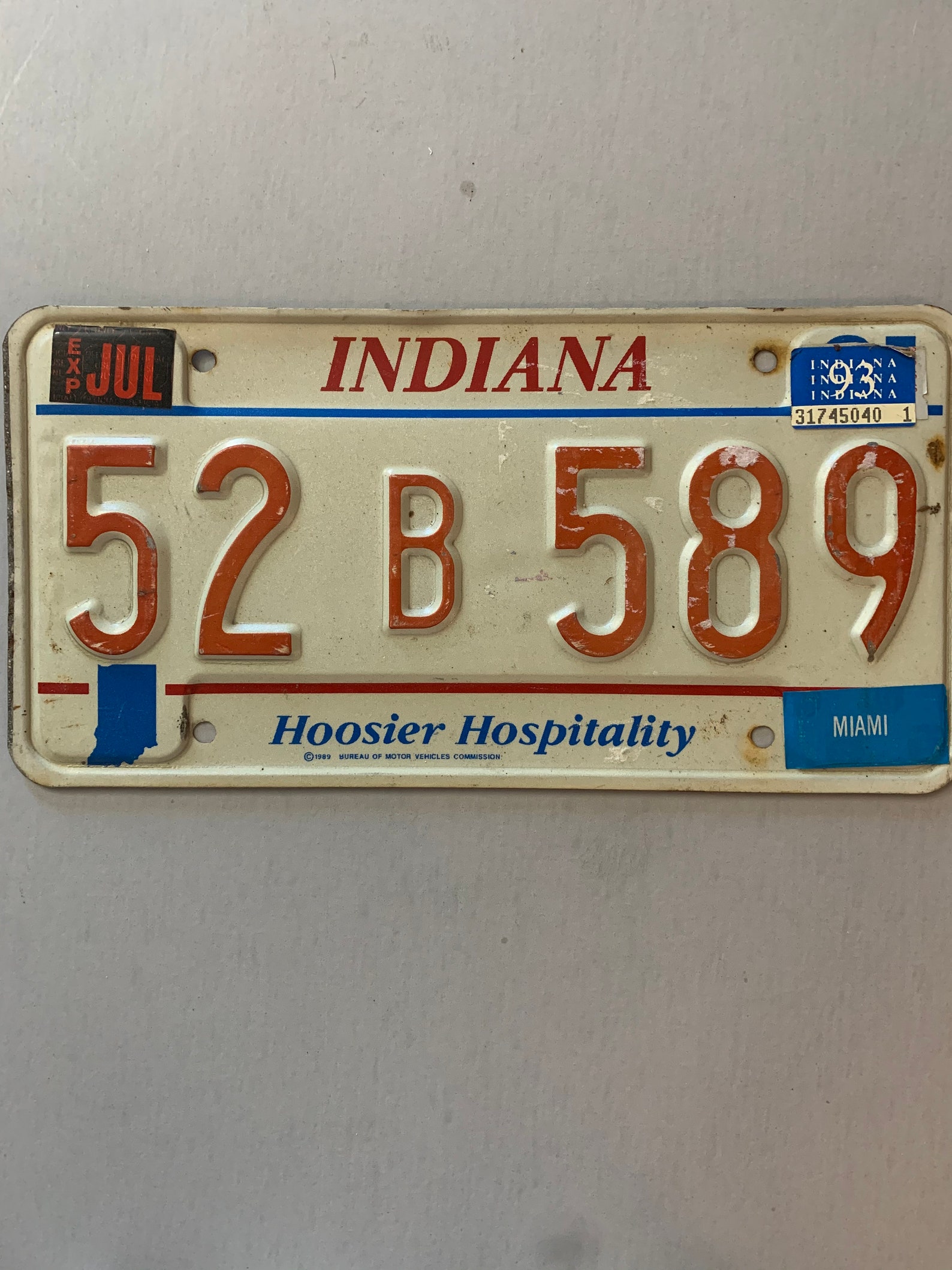 INDIANA LICENSE PLATE Vintage License Plate Hoosier License - Etsy