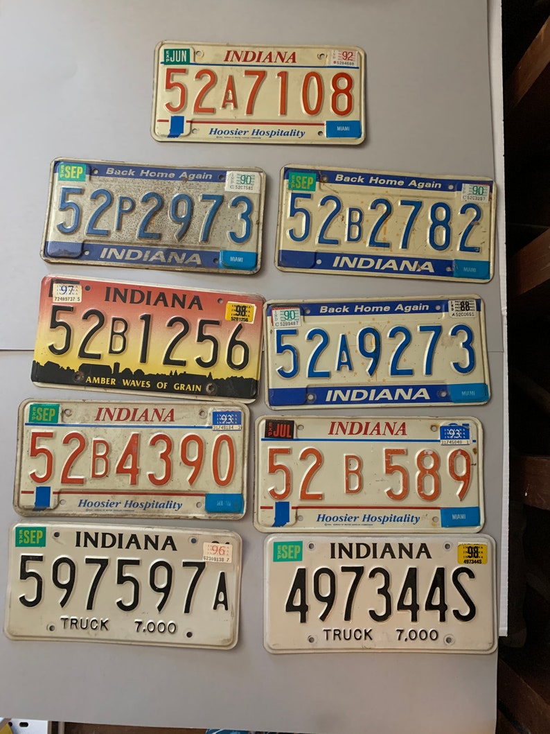 INDIANA LICENSE PLATE Vintage License Plate Hoosier License - Etsy