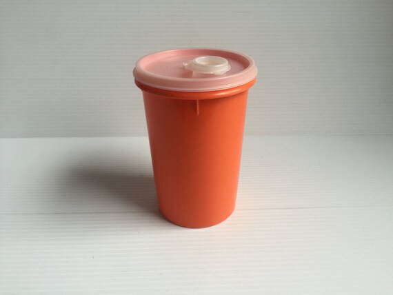ROUND TUPPERWARE CONTAINER Orange Tupperware Tupperware | Etsy