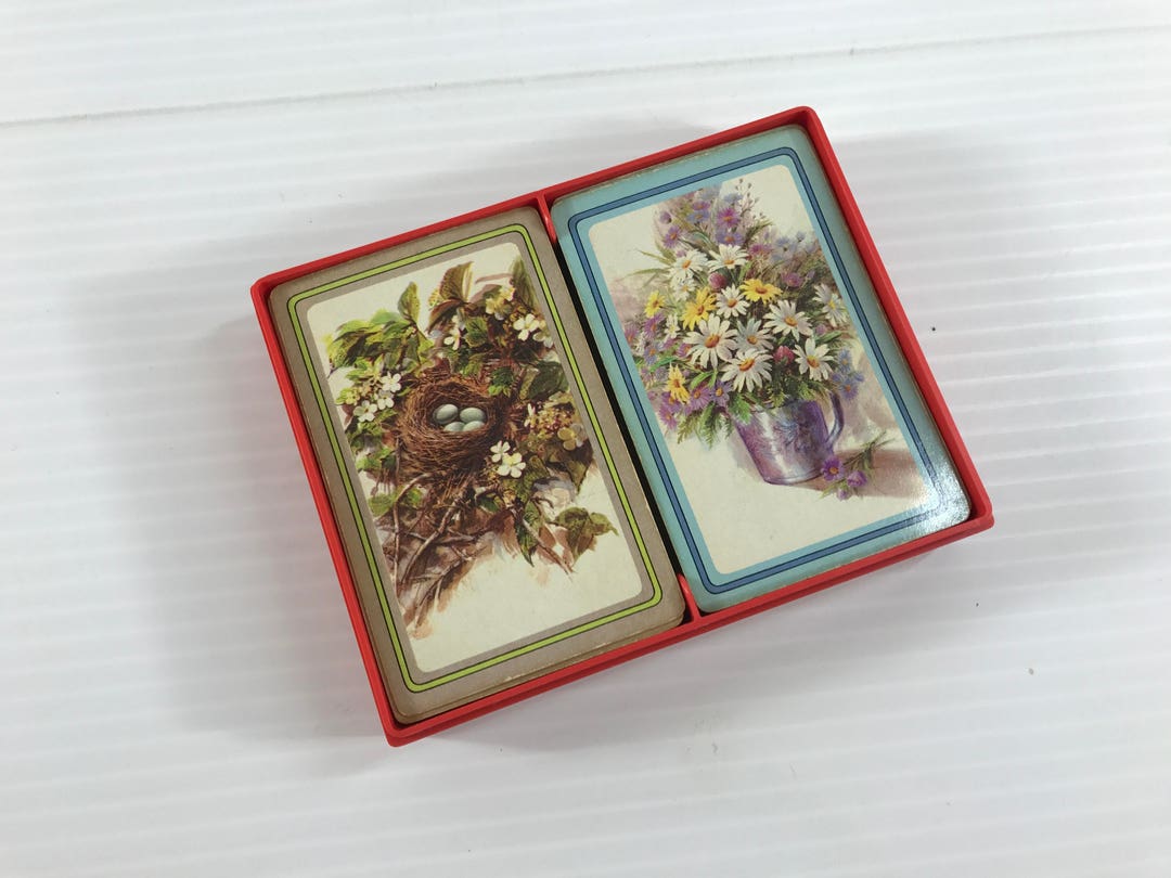 Vintage Bridge Cards, Cards With Flowers, Cards With Bird Nests, Game ...